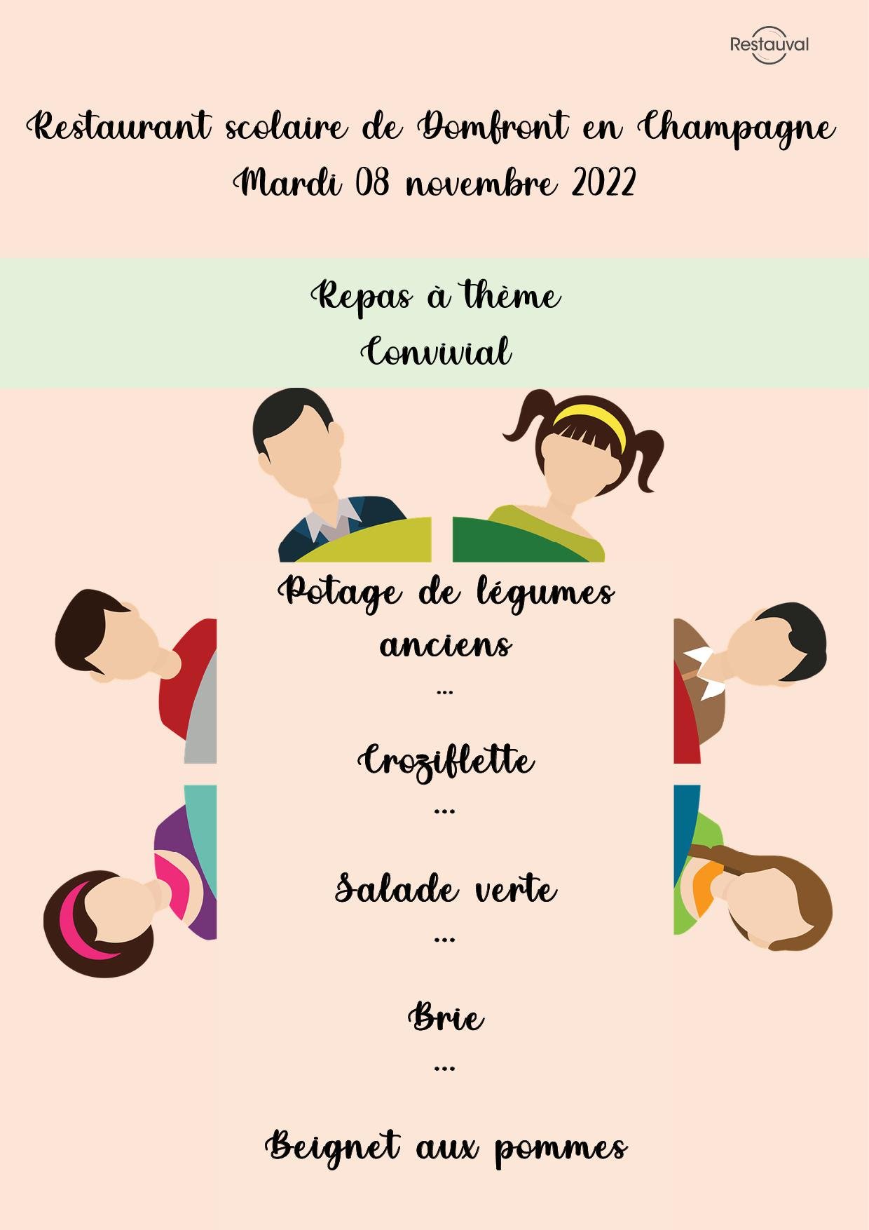 Menus cantine scolaire 2022-2023 - Domfront-en-Champagne